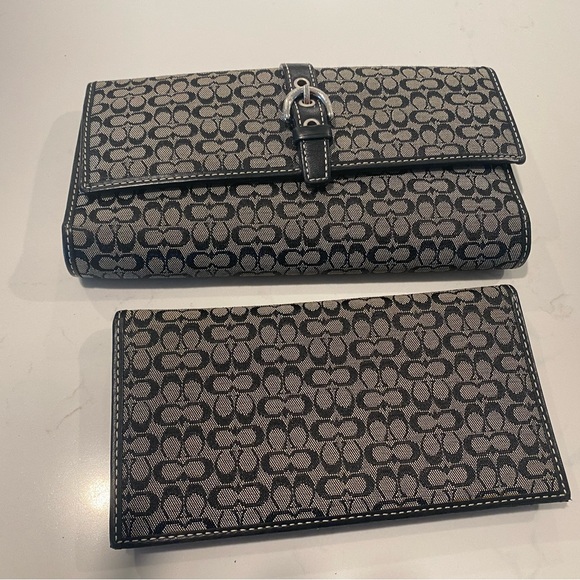 Coach | Bags | Coach Logo Wallet And Checkbook Covet | Poshmark